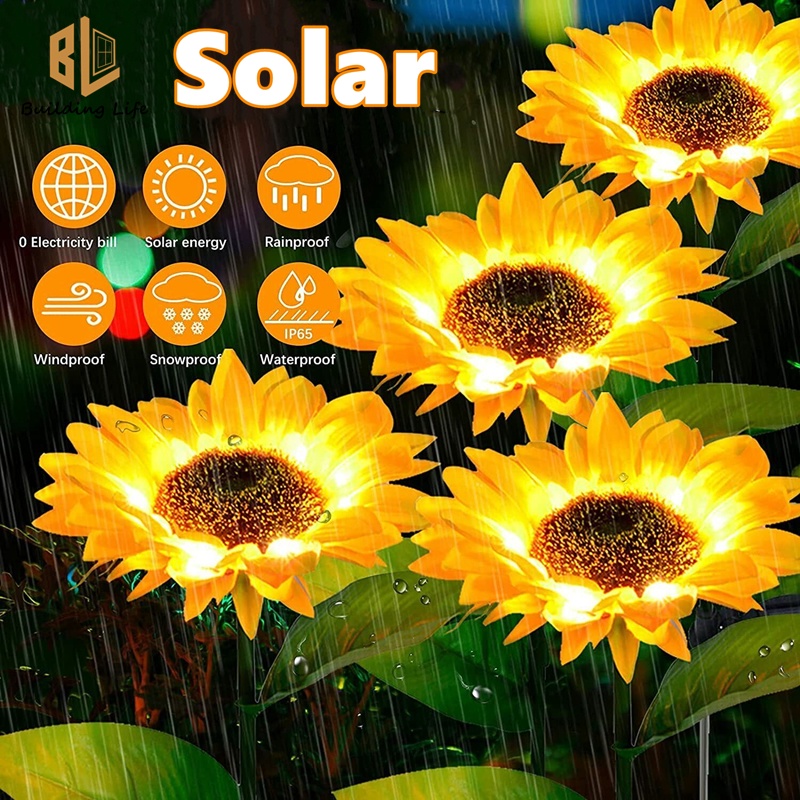 LED Solar Sunflower Light Outdoor Garden Decoration Lights Waterproof ...