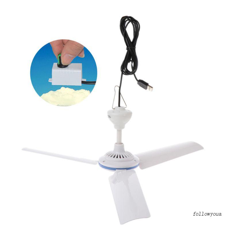 fol DC 5V USB Ceiling Fan Air Cooler Portable USB Fans for Bed Camping ...