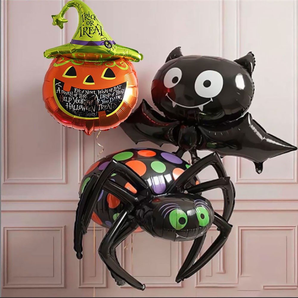 Big Bat Pumpkin Spider Halloween Balloon Bar Home DIY Halloween Party ...