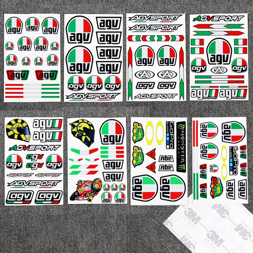 3M AGV helmet High reflective stickers motorcycle decals(1 set ...