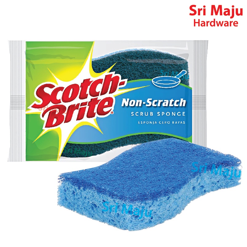 MAJU 520 3M Scotch Brite BLUE Non Scratch Scrub Blue Sponge Cleaning ...