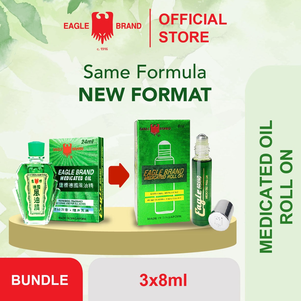 3 x Eagle Brand Medicated Roll On 8ml | Shopee Singapore