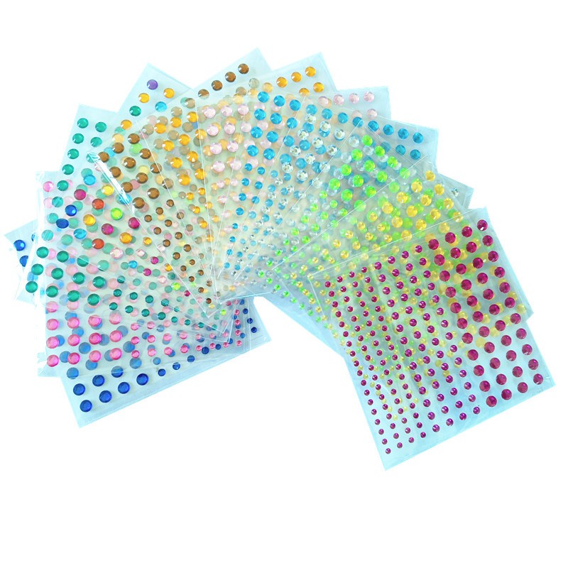 3mm 4mm 5mm single grain Self-adhesive Rhinestones Flatback Sticker For ...