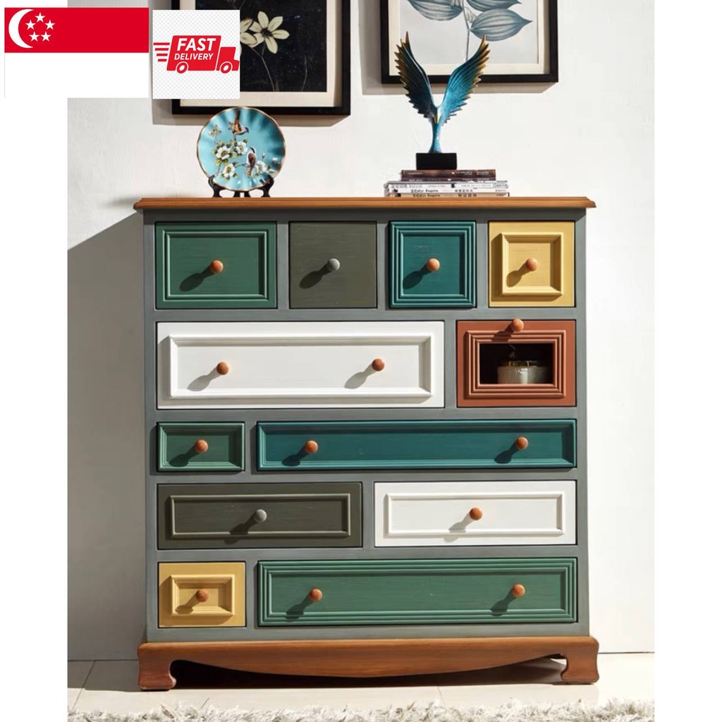 SG Casement Solid Wood Kitchen Storage Cabinet Kitchen Rack ...