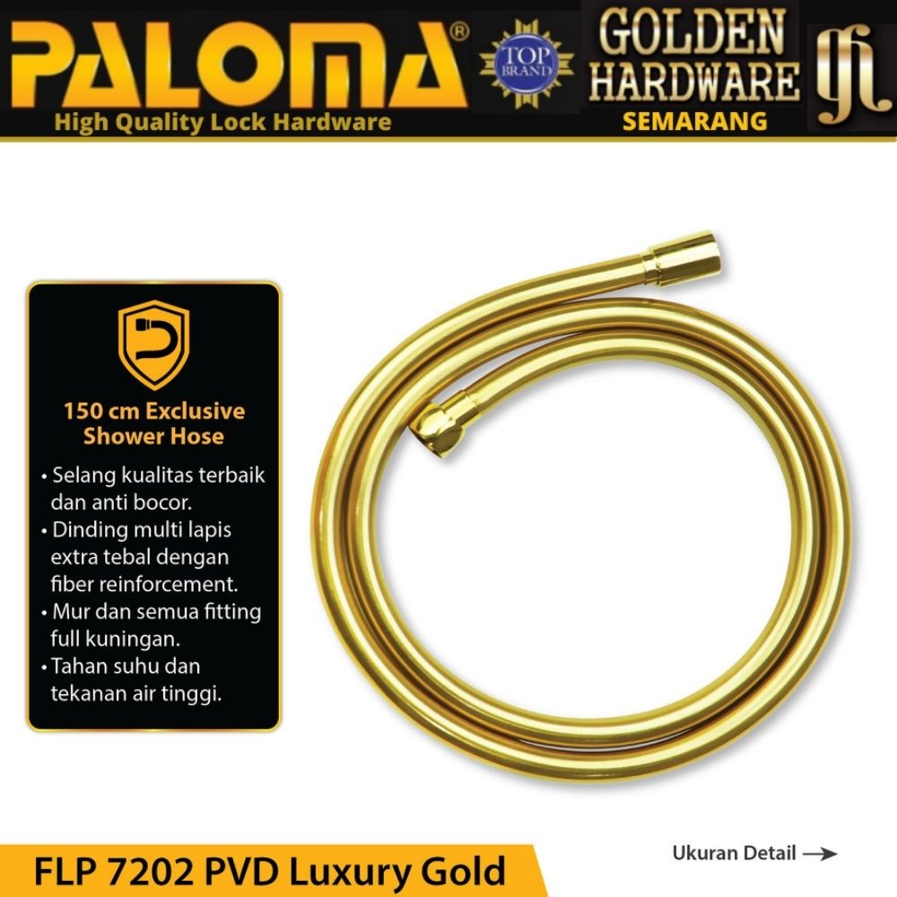 PALOMA BRASS FLEXIBLE HOSE FLP 7202 LUXURY GOLD SHOWER HOSE | Shopee ...