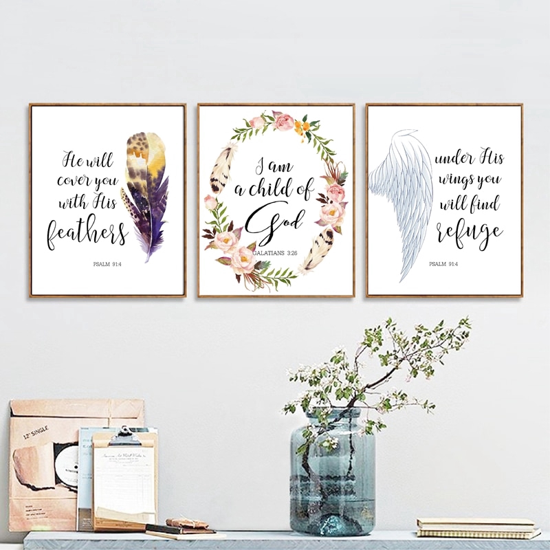 Bible Verses Inspirational Quotes Posters Prints Christian Wall Art ...