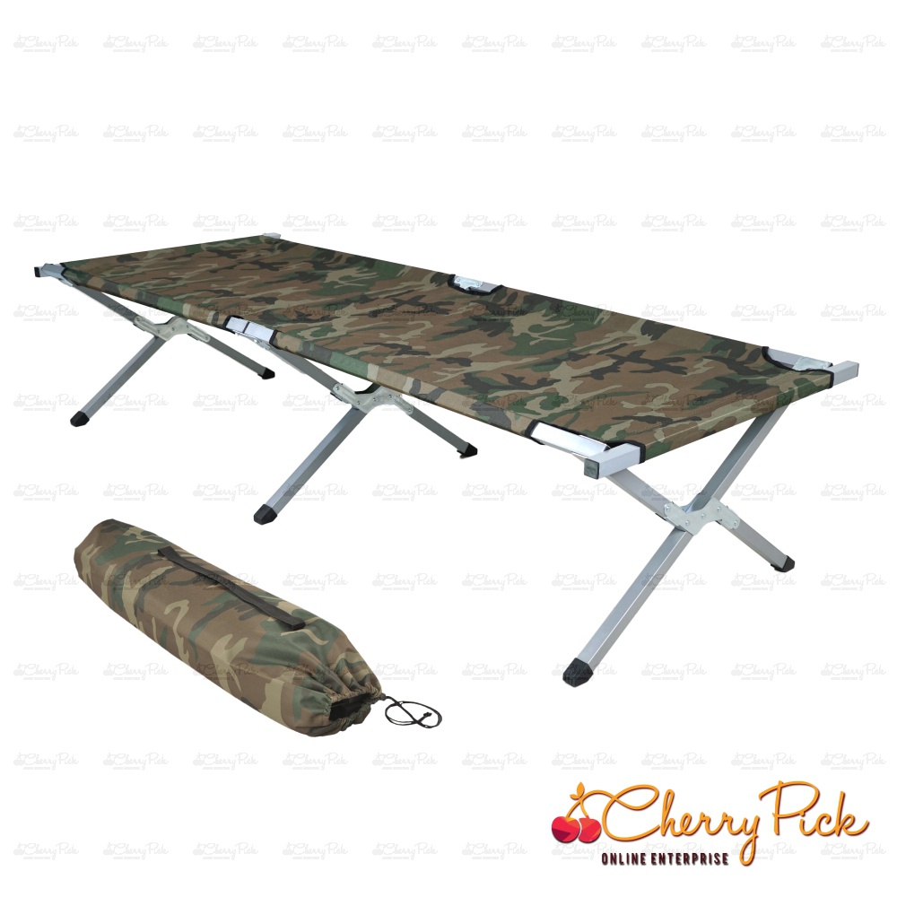 Portable Foldable Camping Bed Cot with Bag Camouflage Military Army ...