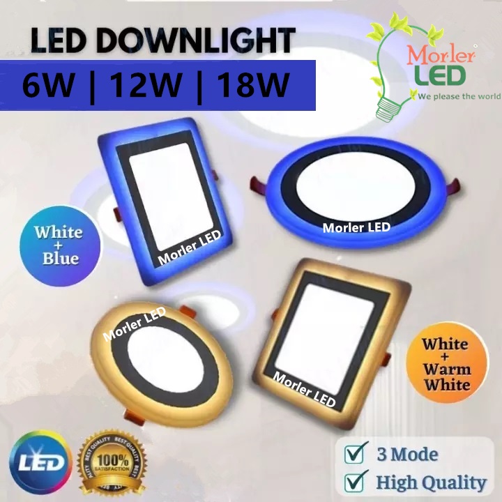 Blue / Yellow 2 color / 3 modes Panel Downlight 6W+3W / 12W+4W / 18W+6W ...