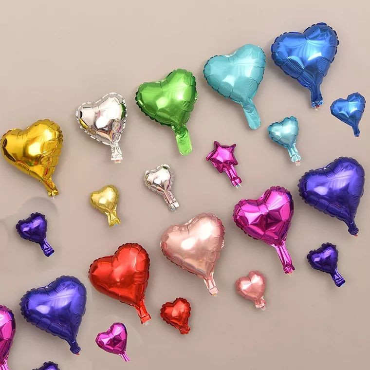 50pcs mini 10" 5 inch Balloon Heart shape Foil Balloons inflatable ...