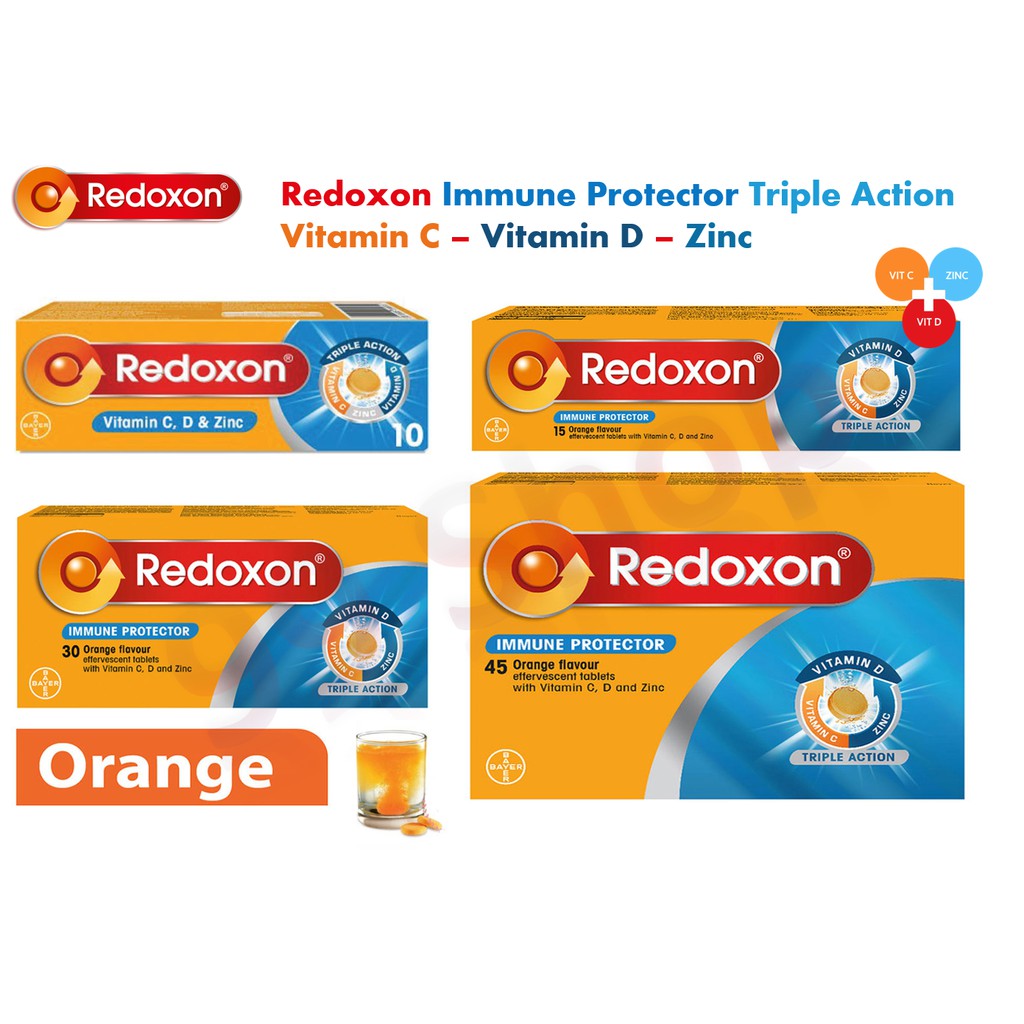 Redoxon Triple Action Effervescent Orange, Vitamin C 10/15/30/45 ...
