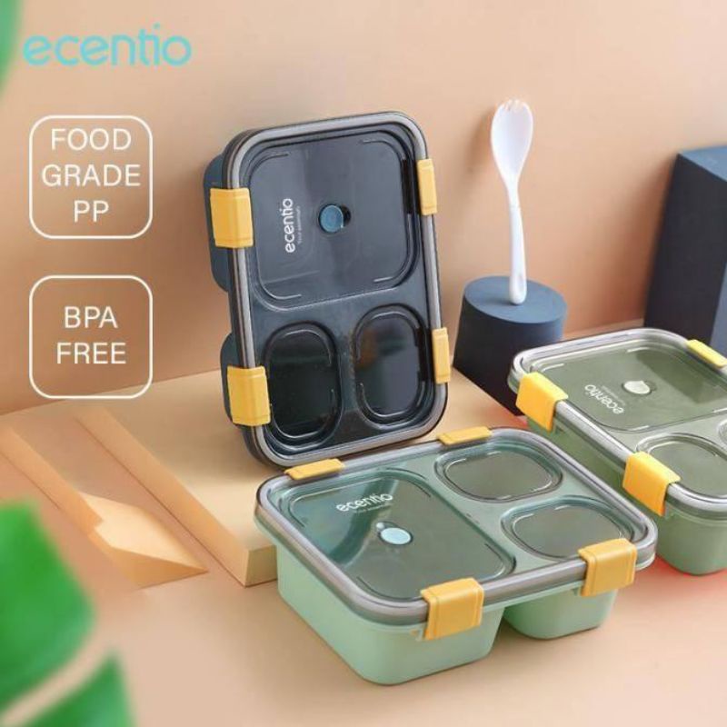 Ecentio 3-Compartment Lunch Box | Shopee Singapore