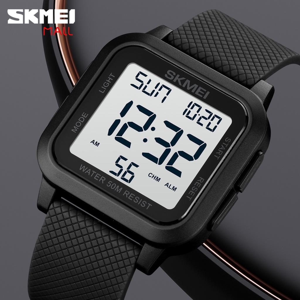 SKMEI 1894 Men Dual Time Sports Watch Countdown 50m Waterproof | Shopee ...