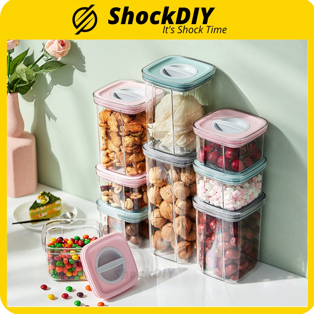 Stackable Airtight Twist Lock Transparent Food Storage Container Fridge ...
