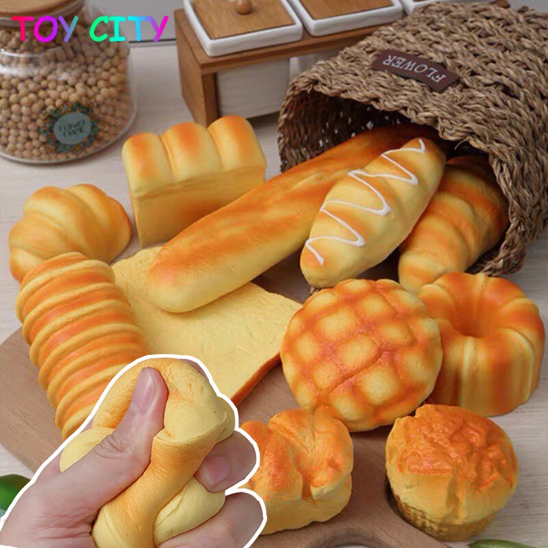 Y97 Pretend Play Squishy Squeeze Toy Bread Shape Medium Mini Cake ...