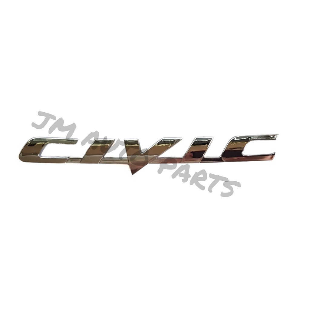 CIVIC Emblem Logo Decal Name Chrome (17.5x2.5cm) | Shopee Singapore