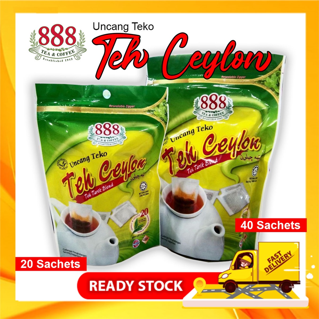 888 Teh Ceylon Pot Bag (2g x 20/40 Sachets) | Shopee Singapore