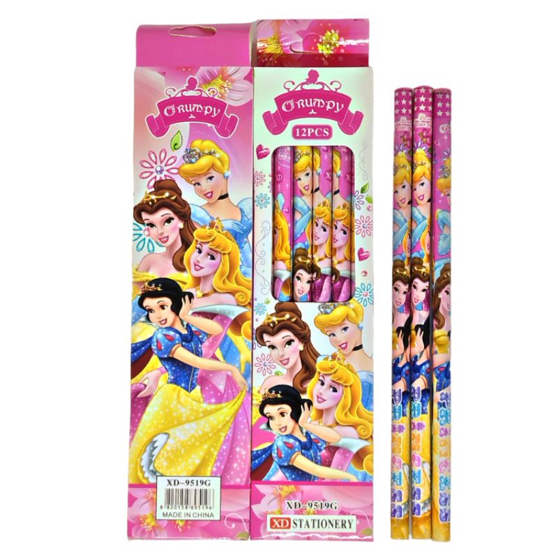 KAYU Cute Pencil Character PRINCESS CINDERELLA SNOW WHITE BELLA Wooden ...