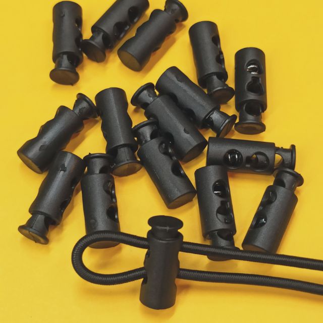 Rope Lock/Elastic Mini Stopper Cylindrical 2 Holes (10pcs) | Shopee ...