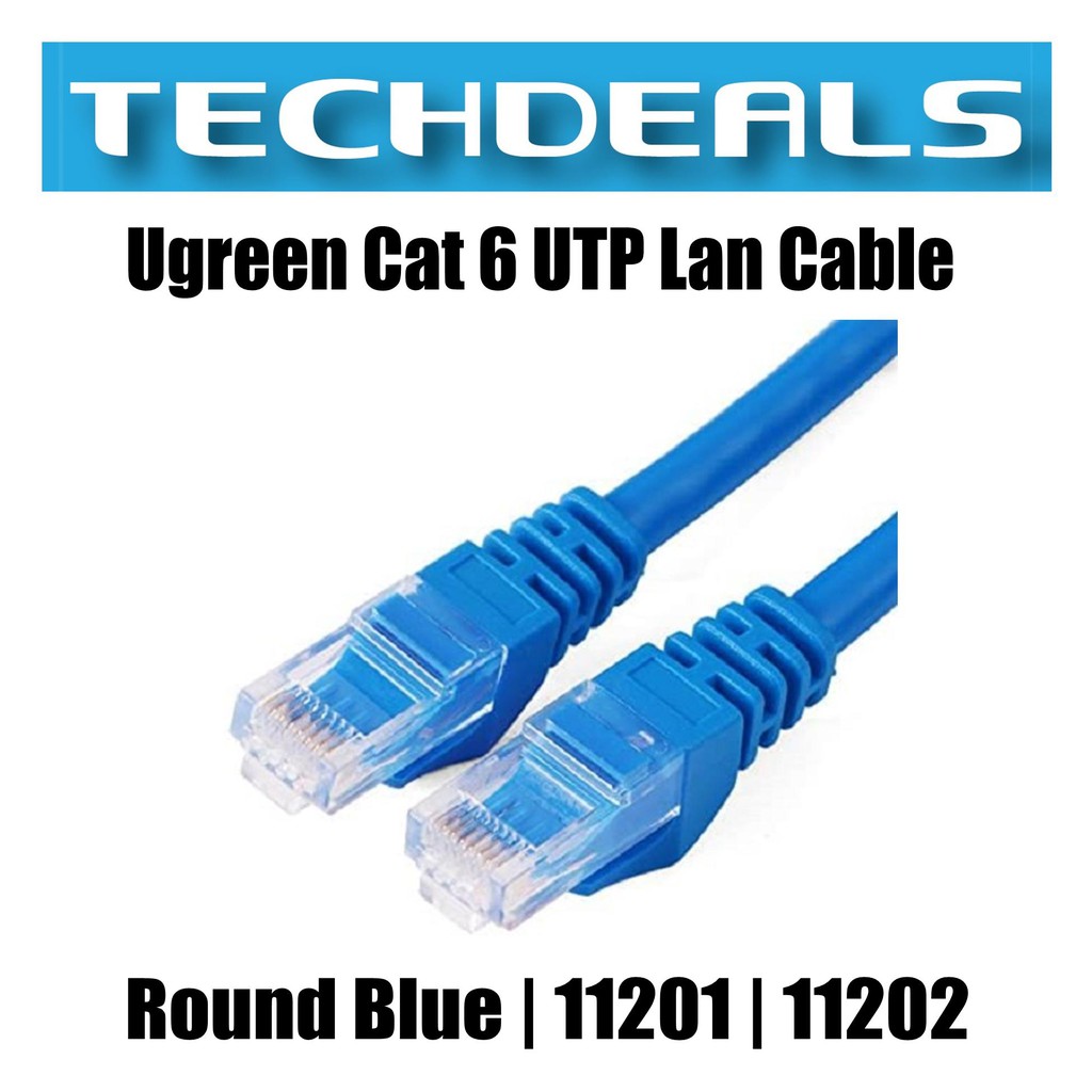 Ugreen Cat 6 UTP Lan Cable Round Blue |11201- 1M |11202 - 2M | Shopee ...