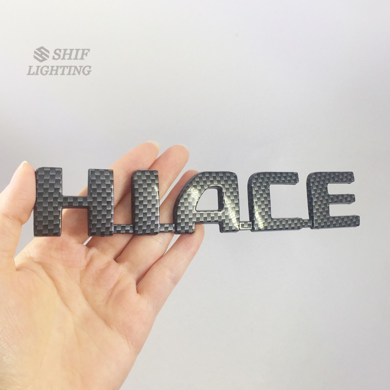 1 x Carbon Fiber HIACE Logo Car Side Rear Emblem Sticker Badge Decal ...