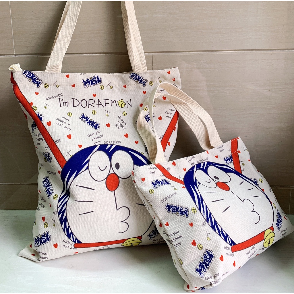 NEW Doraemon Canvas Bag Cartoon Cat Handbag Shoulder Japanese ...