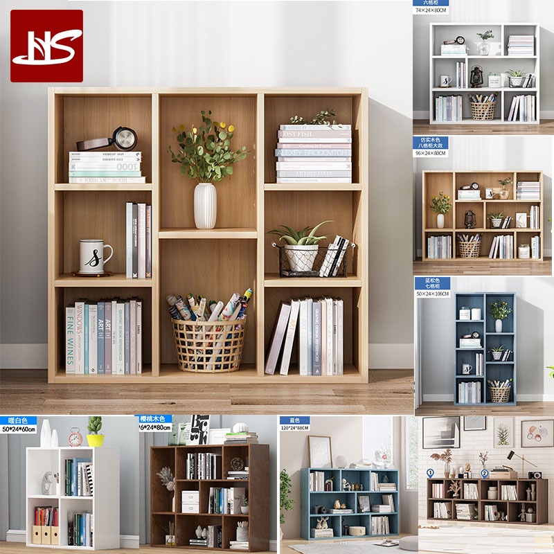 HS Simple Small Bookshelf Creative Shelves Bay Window Bedroom Wooden ...