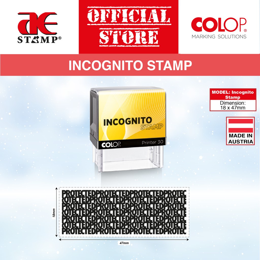 COLOP Incognito Rubber Stamp | Hide sensitive information | Privacy ...