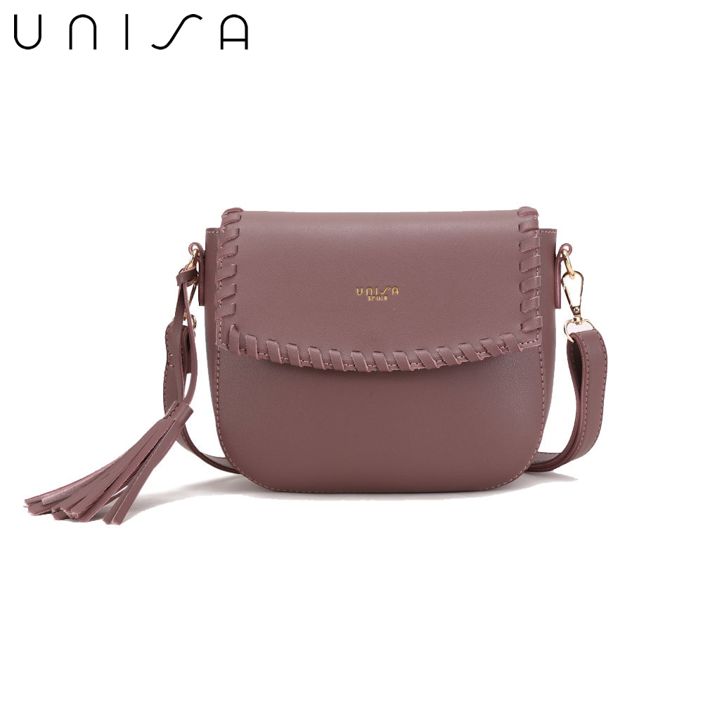 UNISA Weave Fashion Sling Bag (Black/Khaki/Pink/Purple) | Shopee Singapore