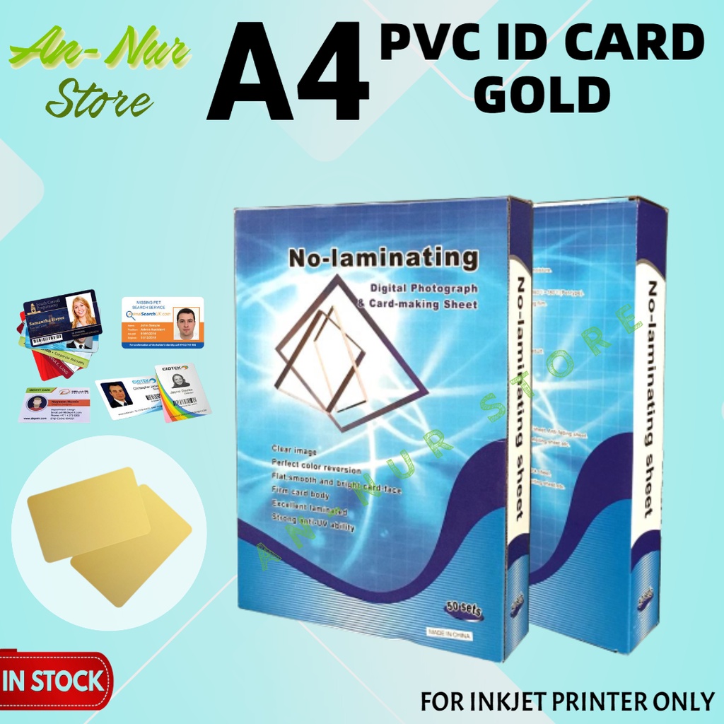 A4 size DIY PVC ID Card 50 Sheets (Gold) | Shopee Singapore