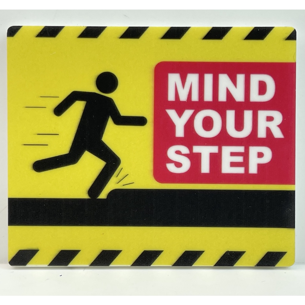 MIND YOUR STEP SIGN/SIGNAGE | 100mm x 80mm | WARNING SIGN, INSTRUCTION ...