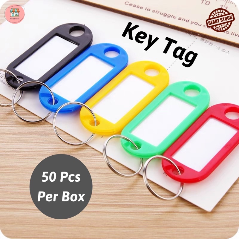 Plastic Key Tag With Key Chain 6 Colour (50Pcs Per Box) | Shopee Singapore
