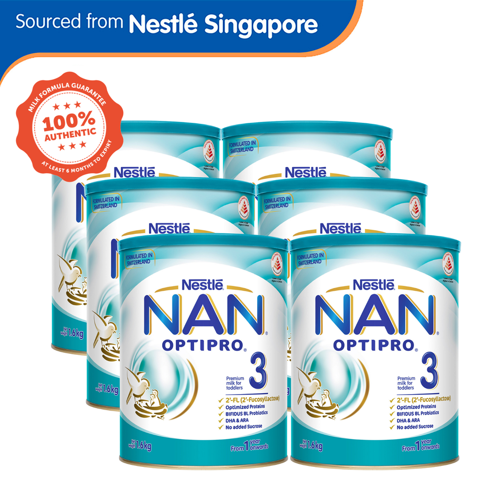 [Carton of 6] Nestle NAN Optipro Stage 3 Growing Up Milk 1.6kg - From 12 Months | Shopee Singapore