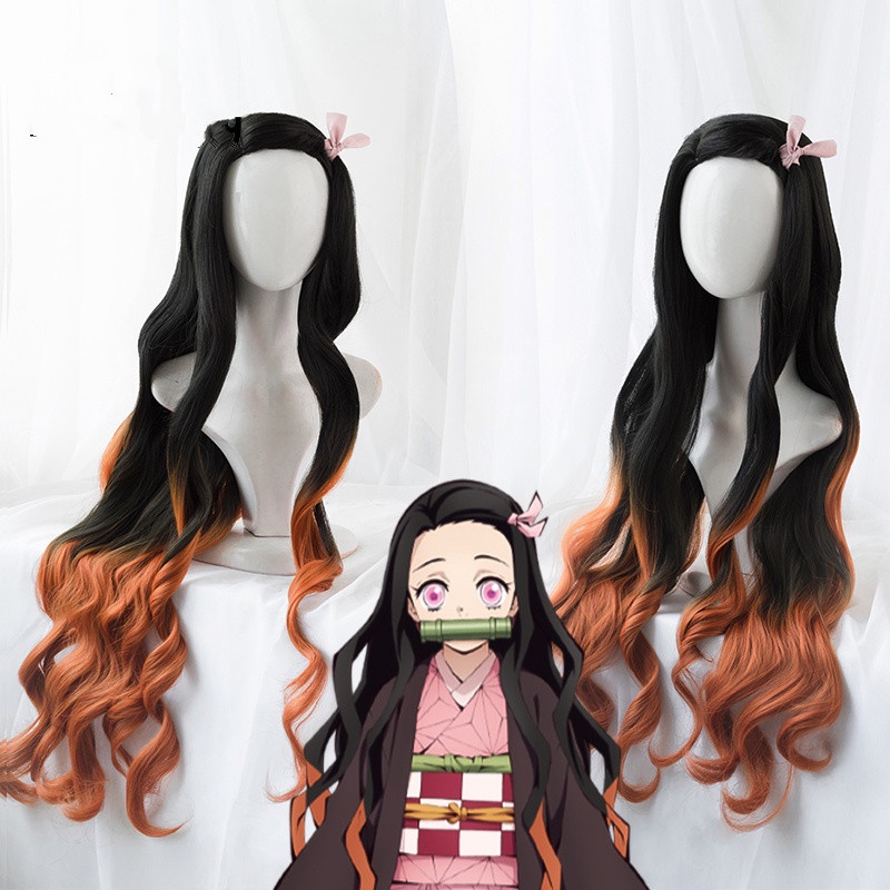 Nezuko Wig Demon Slayer Nezuko cosplay Halloween Sending Network ...