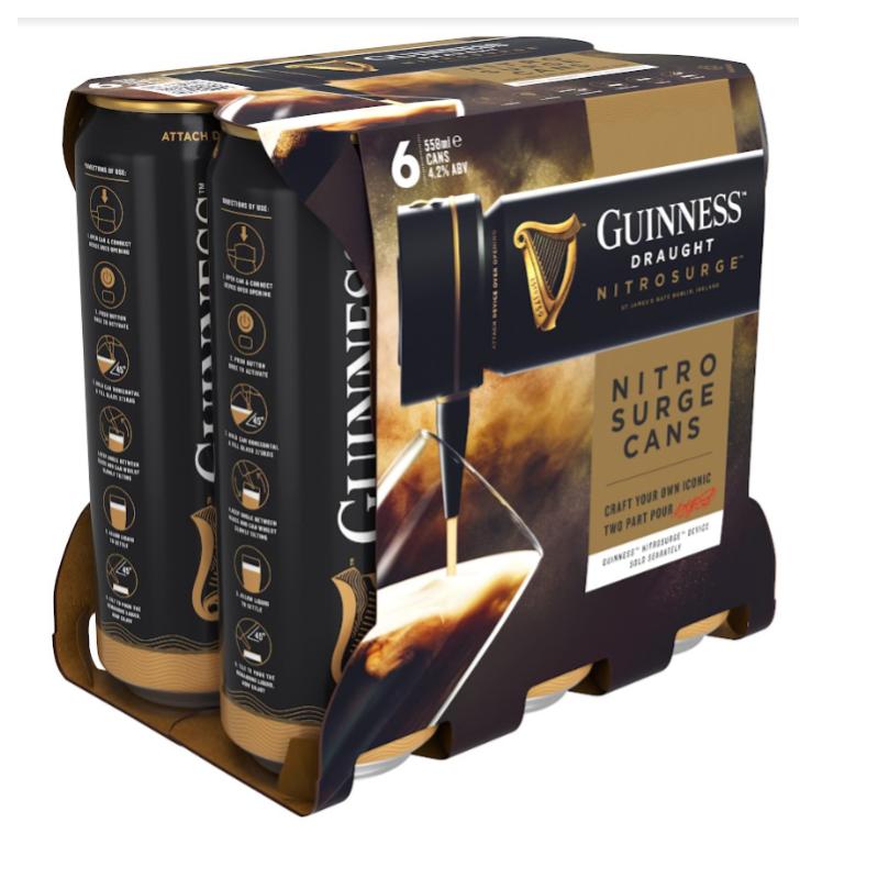 Guinness Nitrosurge Refill Pack Can, 6 x 558ml [Device not included ...