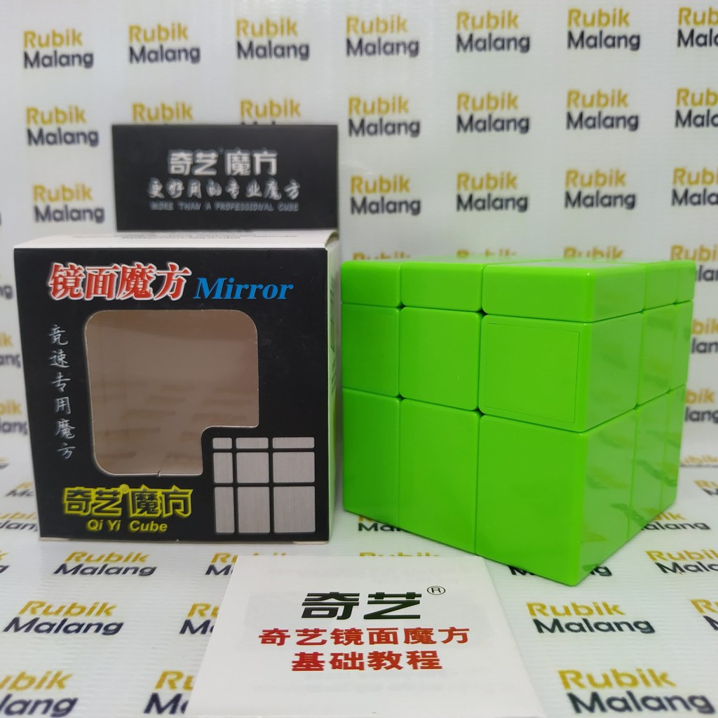 HIJAU Rubik RUBIK RUBIK 3x3 QIYI 3x3 MIRROR Green STICKERLESS RUBIK ...