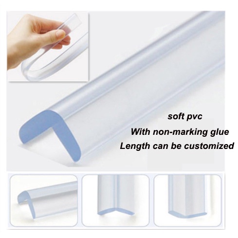 Soft silicone PVC transparent table corner edging Protection Strip Baby ...