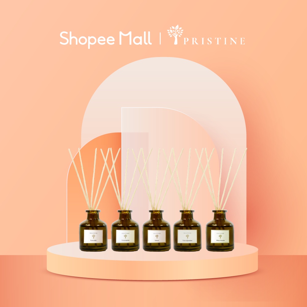 Pristine Reed Diffuser 5 Pack Bundle | Garden Scent | Essential Oil | 5-Room Set | 50ml | For ...