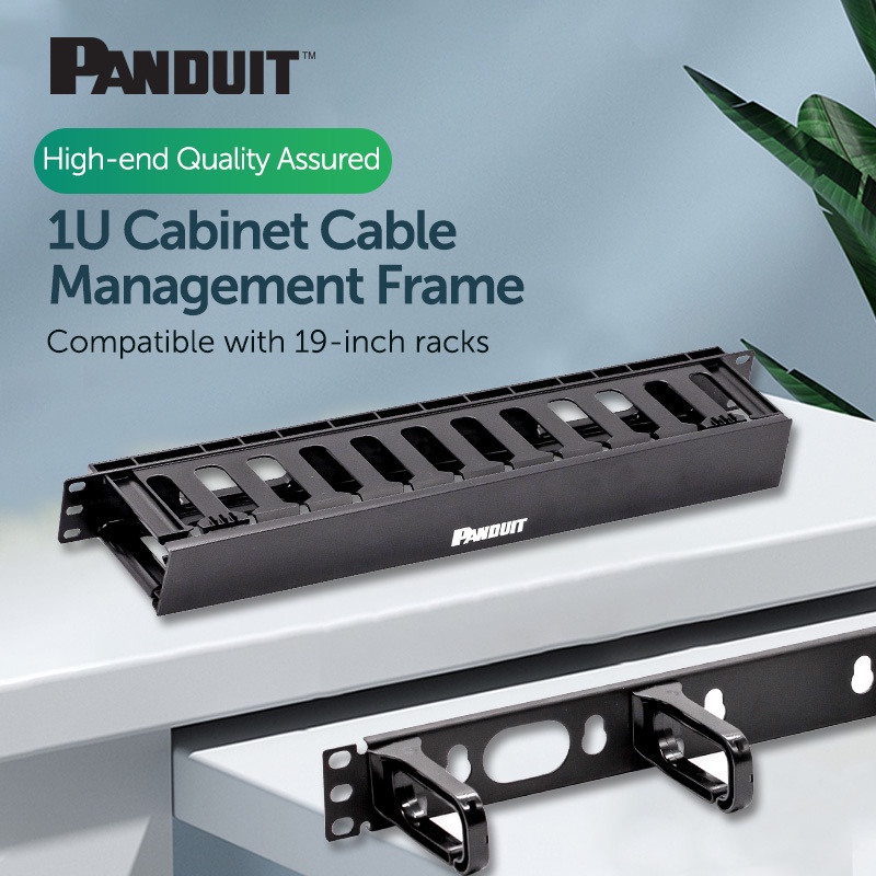 Panduit PatchLink Horizontal Cable Manager, Black - 1 RU (WMPFSE) / 2 ...