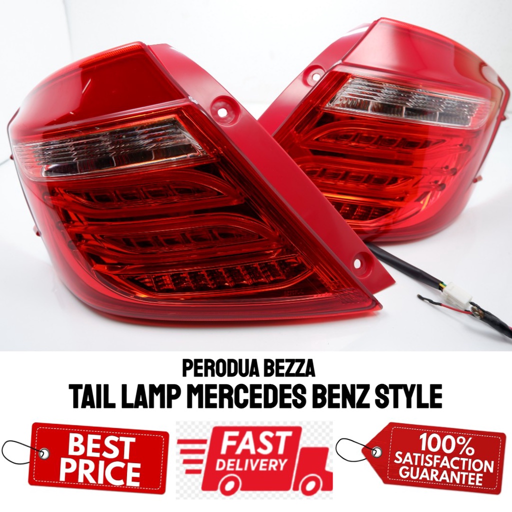Perodua Bezza tail lamp mercedes design with running light (SMOKE / RED ...