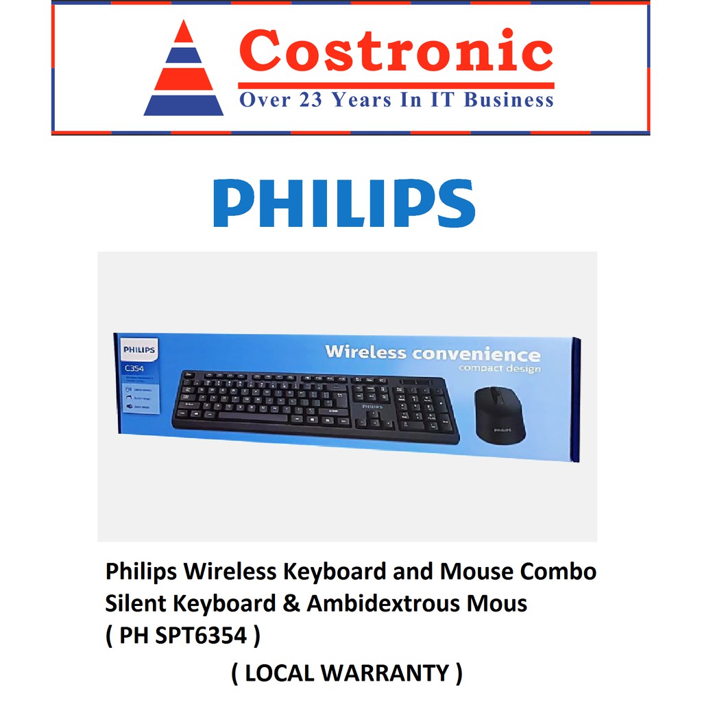PHILIPS WIRELESS KEYBOARD AND MOUSE COMBO SILENT KEYBOARD ...