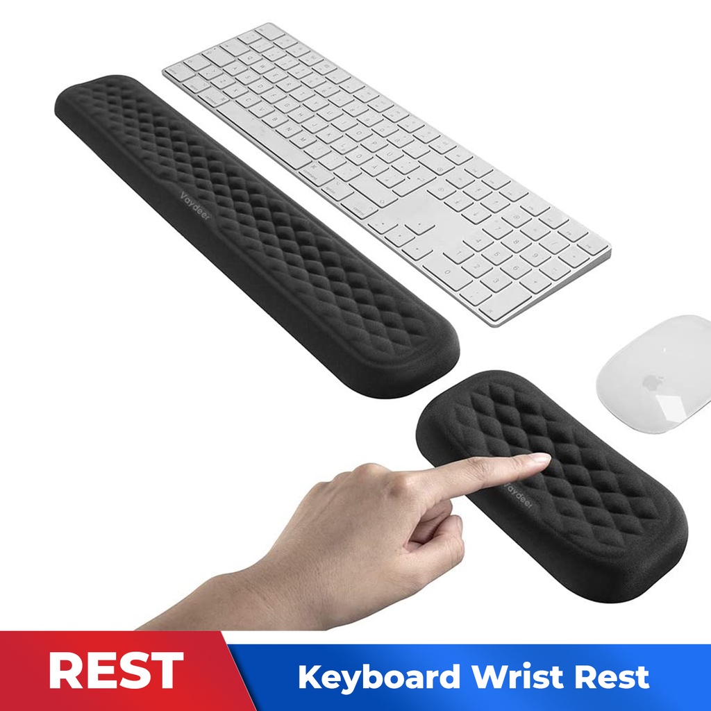 Vdeer Keyboard Wrist Rest and Mouse Rest Pad with Padded Memory Foam ...