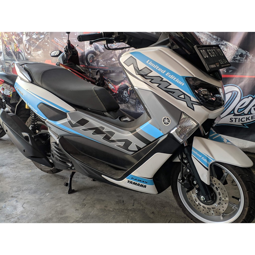 DNKZ Old Nmax Sticker Decal Full Body Premium White Blue Doff Simple ...