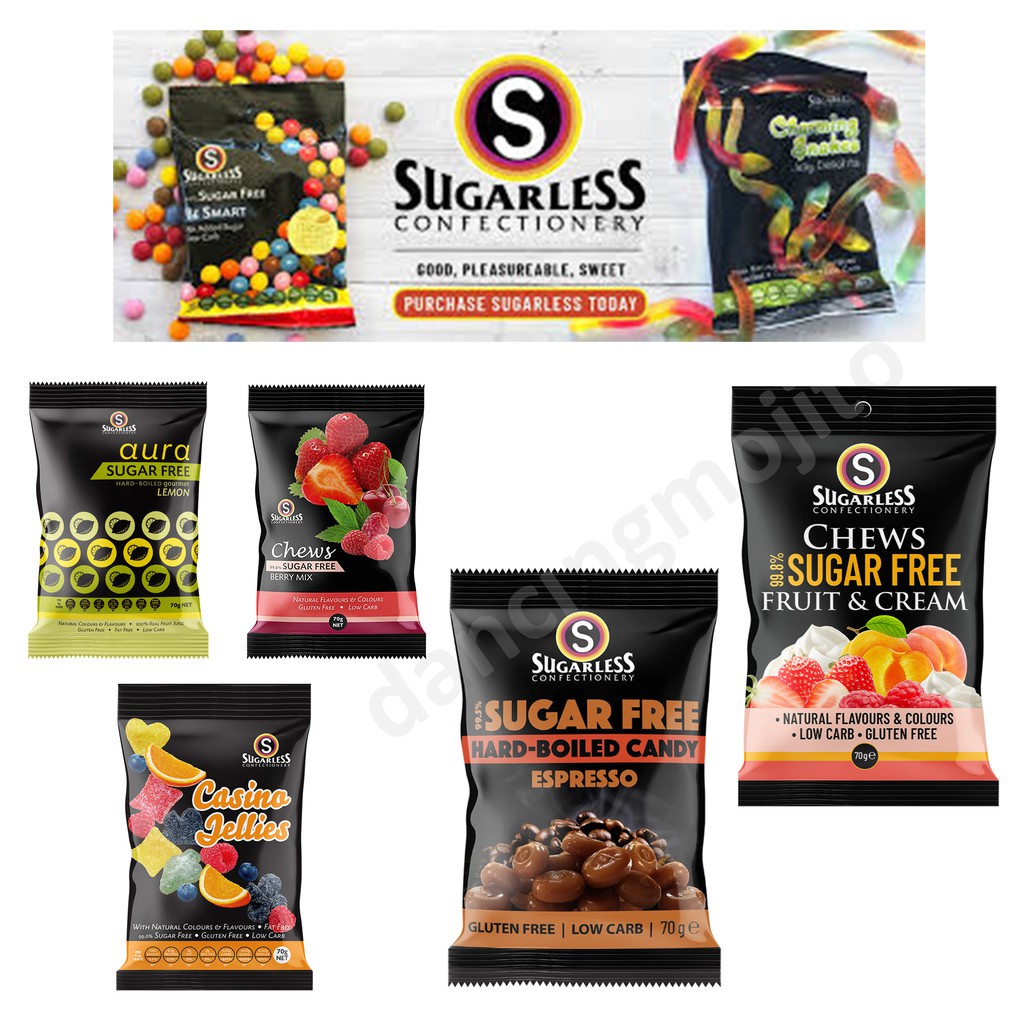 Sugarless Confectionery Sugar-Free Candy - Assorted Flavours 70-90g ...
