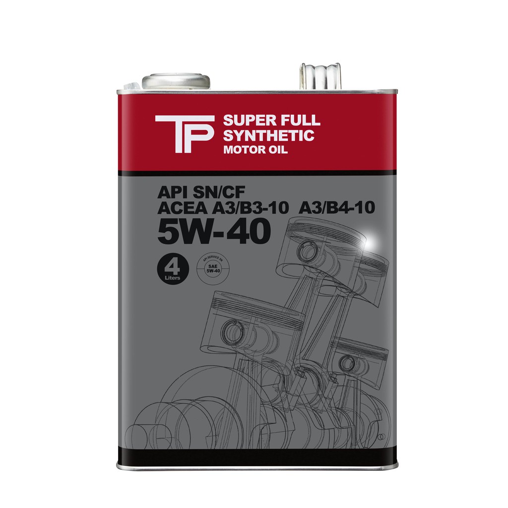 TP Motor Oil | Super 5W-40 | Full Synthetic | SN/CF | 4 Liters | Shopee ...