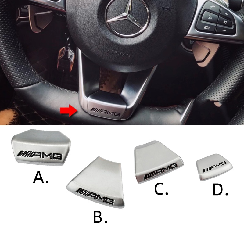 1 3D Metal AMG Steering Wheel AMG Emblem Sticker For Mercedes Benz A/C ...