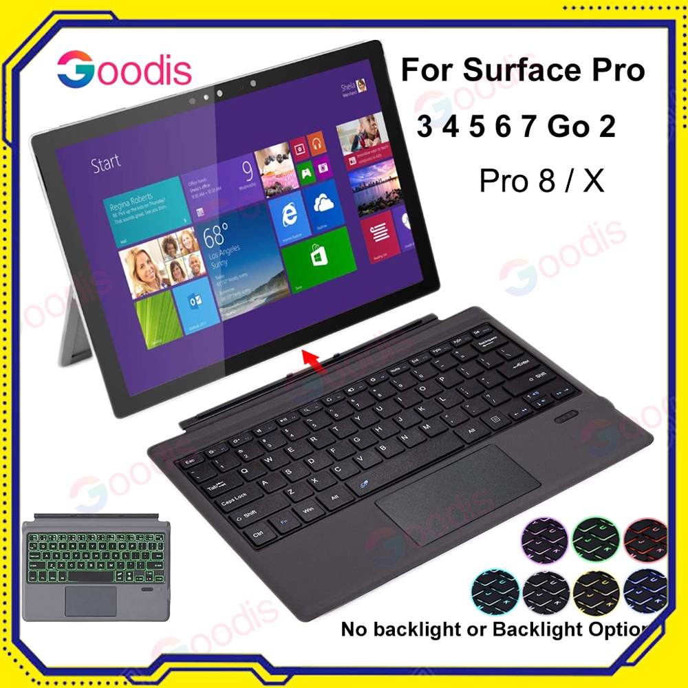 Papan Kekunci Bluetooth Keyboard for Microsoft Surface Pro 3 4 5 6 7 8 ...