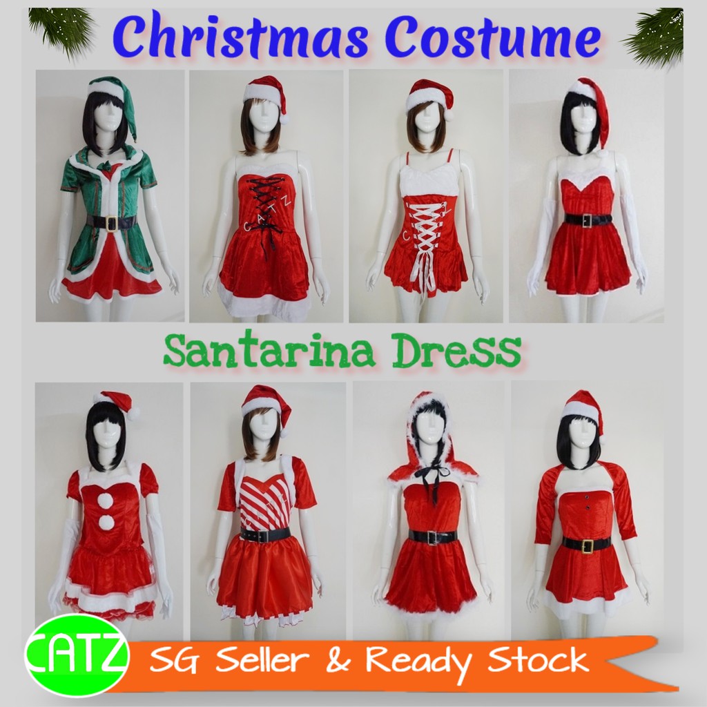 [SG SELLER] Christmas Costume Santarina Dress Christmas Party Dress ...