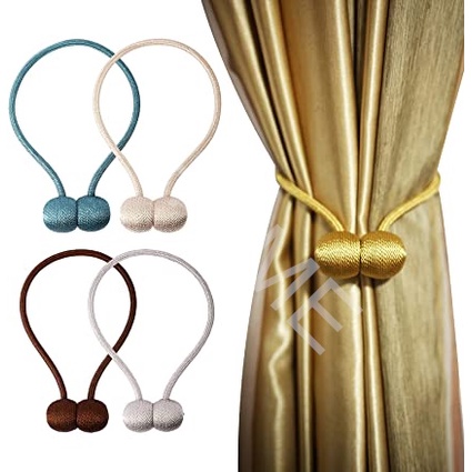 1Pcs Langsir Magnet Curtain Belt Woven Rope Punch-Free Back Clip ...