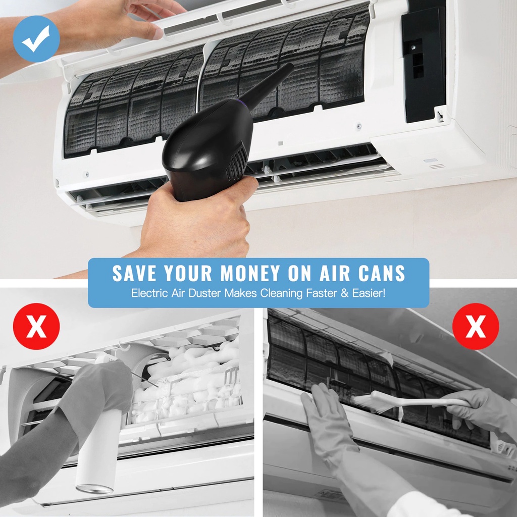 SMARTECK Air Duster Cordless Electric Air Blower 15000mAh 45000 RPM 70M ...