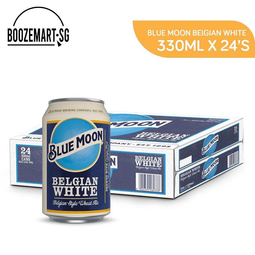 Blue Moon Belgian White Beer CAN 330ml x 24's | Shopee Singapore